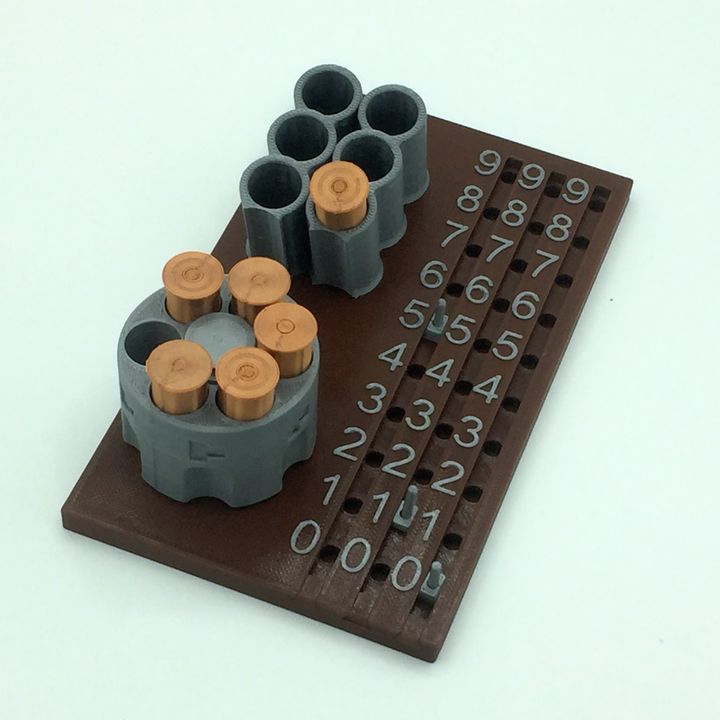 3D Printable Ammo Tracker with Inventory Pegs by Pete Ruttman