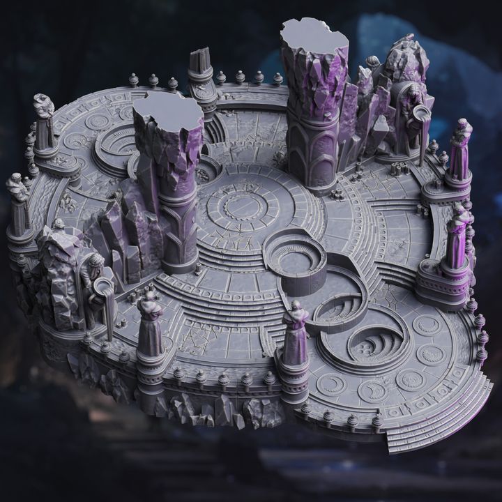 3D Printable Drow Moon Shrine - Sanctum of Glanbeli by DM Stash