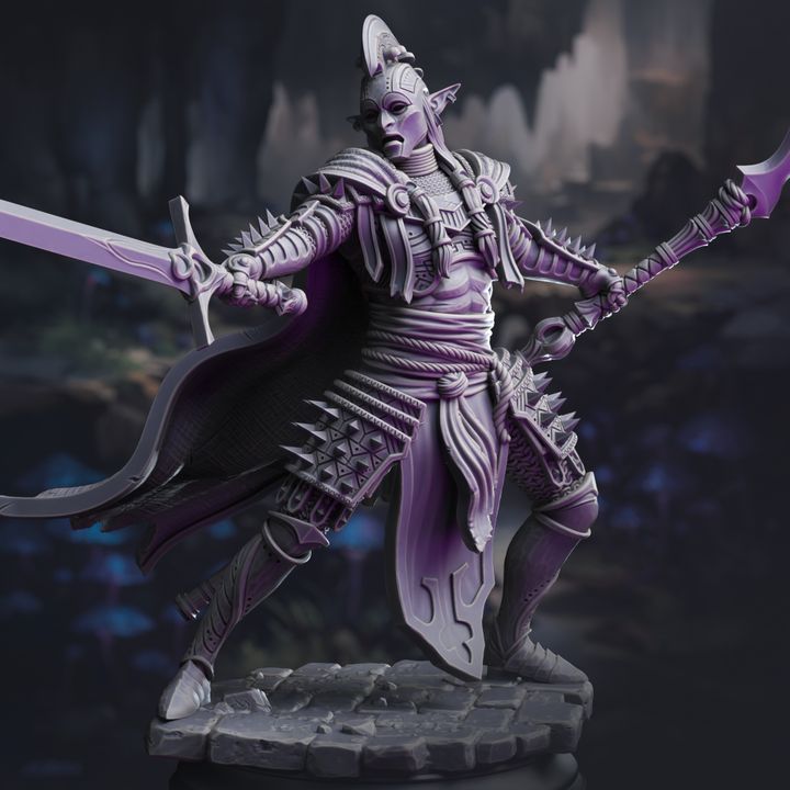 3D Printable Elite Drow House Guard - The Ordained by DM Stash