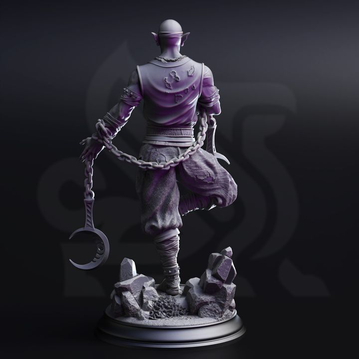 3D Printable Drow Lunar Monk - Uxas the Reborn by DM Stash