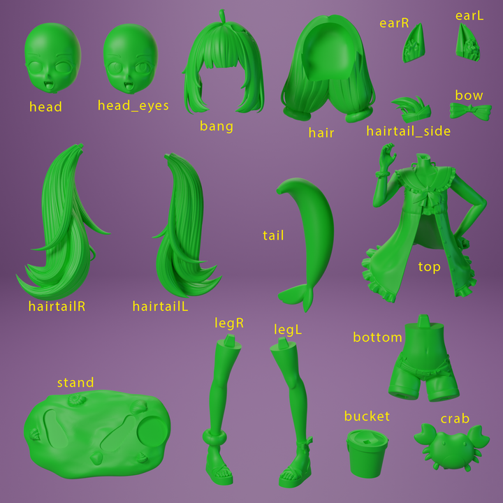 3D Printable Definitely Fish Vtuber by FunserviceSTL