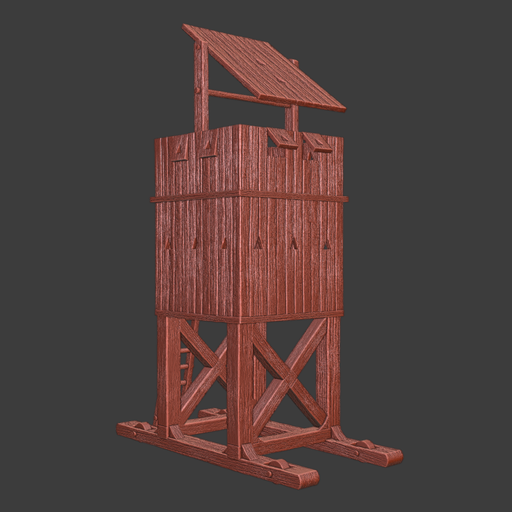 3D Printable Late Medieval Siege Tower - Wargaming model by Northern ...