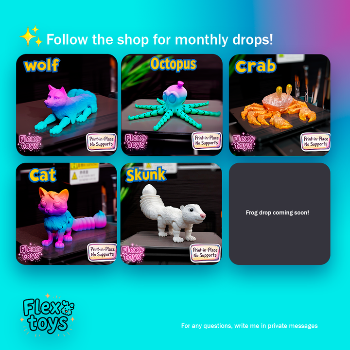 3D Printable Flexi Wolf – Print-in-Place Animal Toy by 42 STUDIO