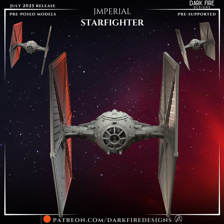 3D Printable Imperial Starfighter - Redux by Dark Fire Designs