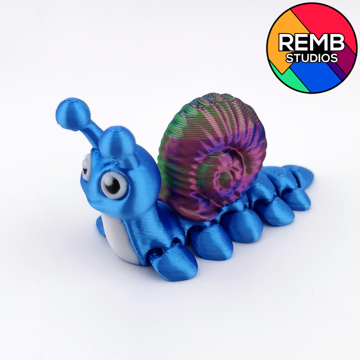 3D Printable Cute Flexi Snail | Print-in-place | No Support by RembStudios