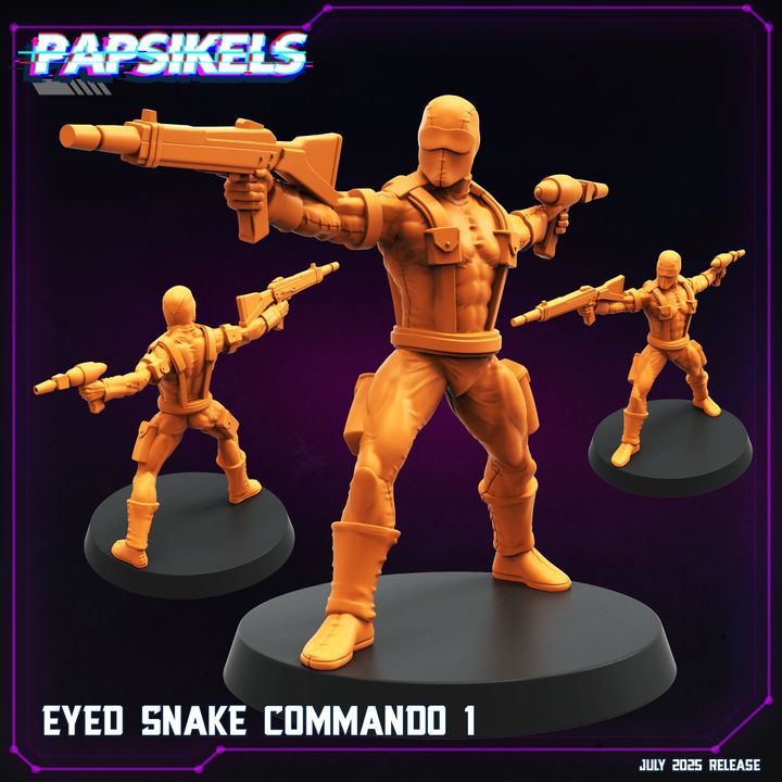 3D Printable EYED SNAKE COMMANDO by PAPSIKELS MINIATURES