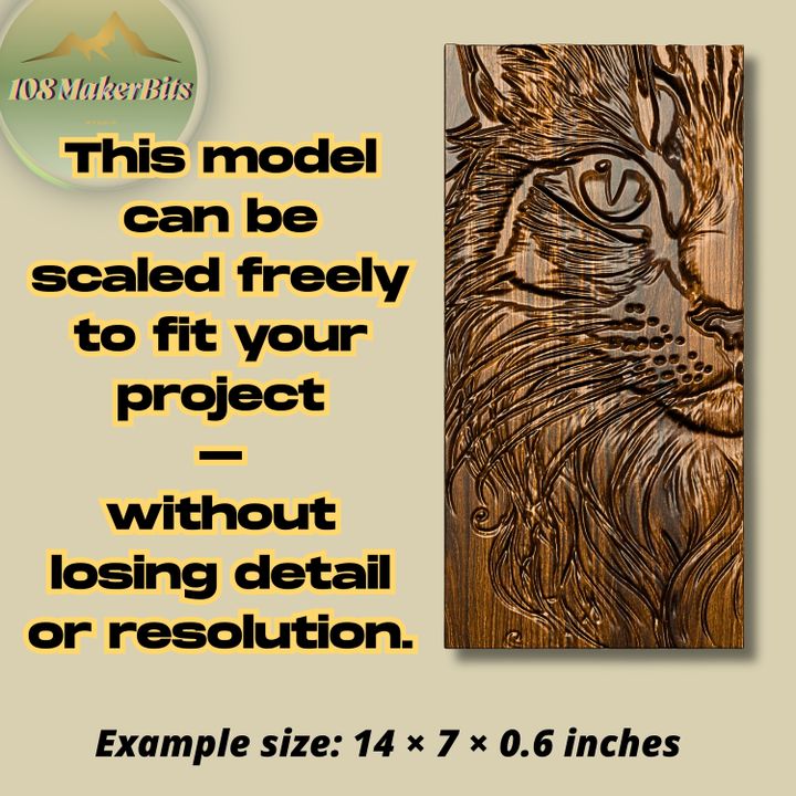 3D Printable Amazing Cat Face Relief – CNC Router STL Model for Aspire ...