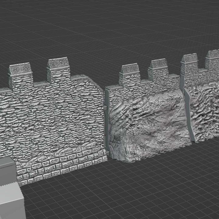 3D Printable Scottish castle walls and towers by Timescape Miniatures