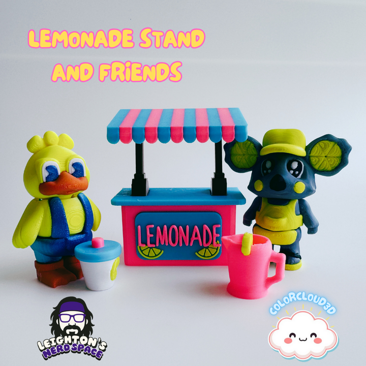 3D Printable Lemonade Stand Set (Koala, Duck, and Accessories) by ...