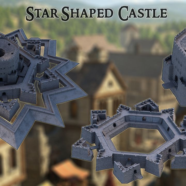 3D Printable Star Shaped Castle - Tabletop Terrain - 28 MM by MiniatureLand