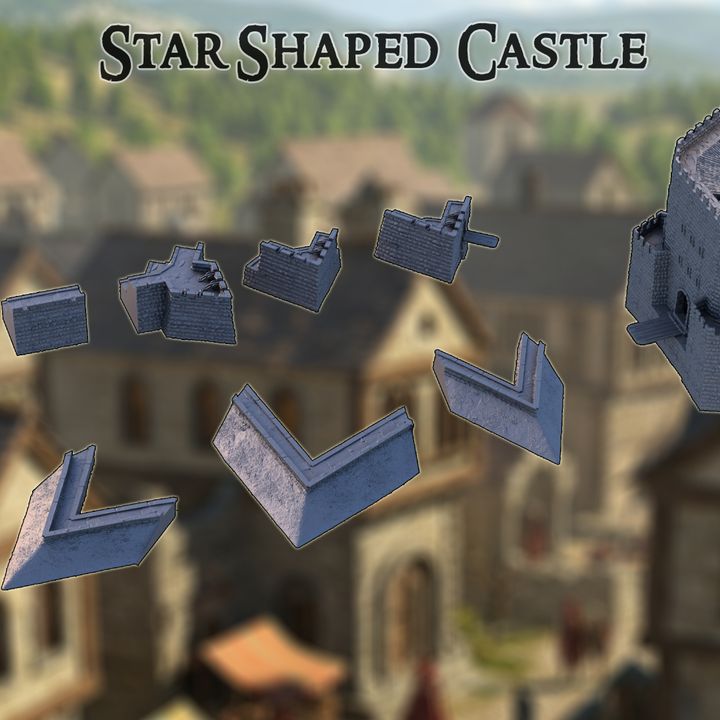 3D Printable Star Shaped Castle - Tabletop Terrain - 28 MM by MiniatureLand