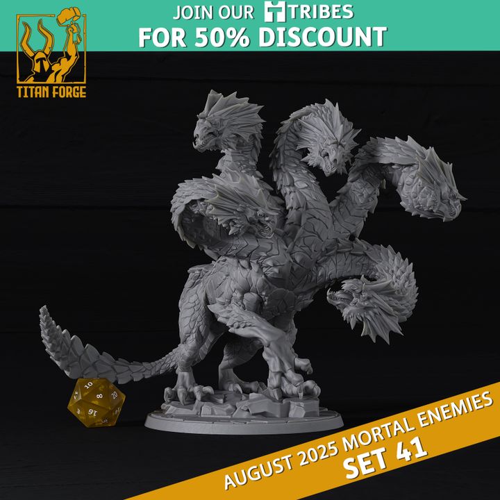 3D Printable Hydra - Monsters DnD 5e - Mortal Enemies Set 41 by Titan ...
