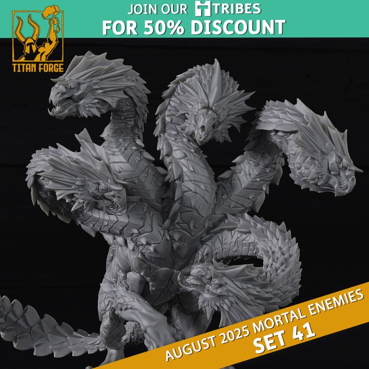 3D Printable Hydra - Monsters DnD 5e - Mortal Enemies Set 41 by Titan ...