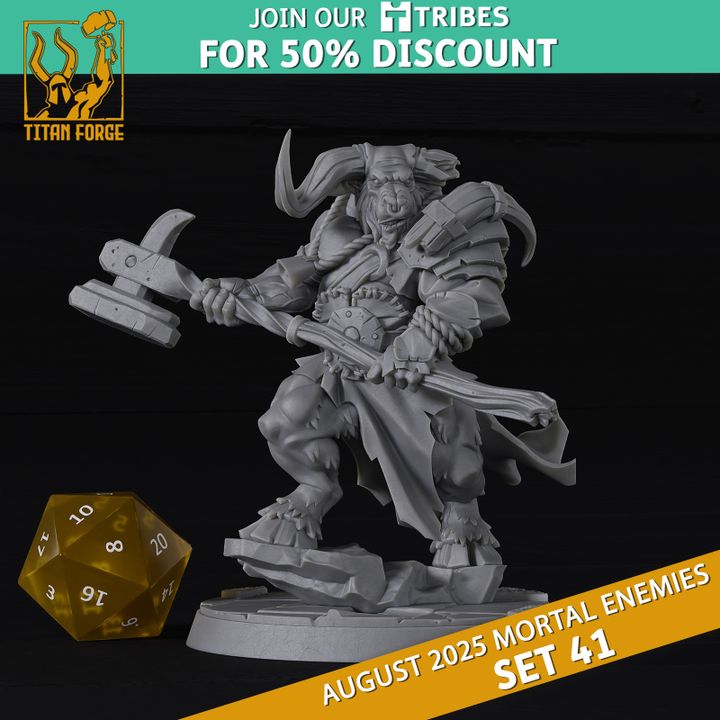 3D Printable Minotaur - Monsters DnD 5e - Mortal Enemies Set 41 by ...