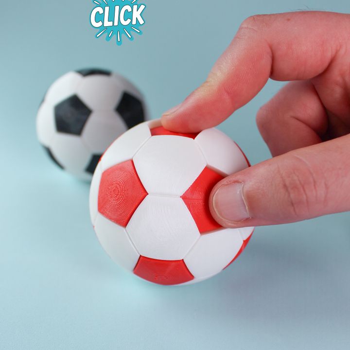 3D Printable Soccer Ball Fidget Clicker Keychain - Multi Click by ...
