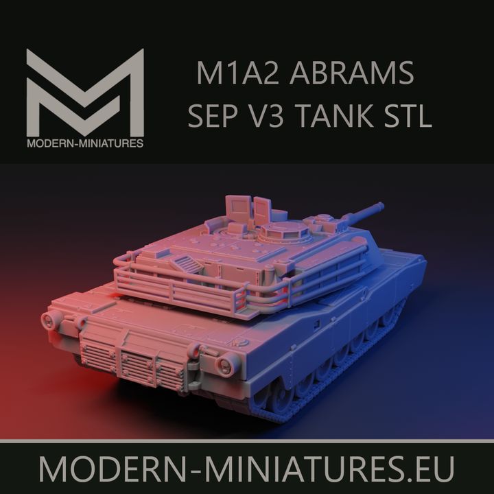 3D Printable M1A2 Abrams Tank SEP V3 US main battle tank by Modern ...