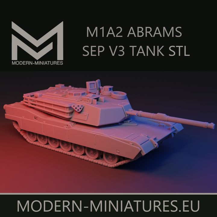 3D Printable M1A2 Abrams Tank SEP V3 US main battle tank by Modern ...