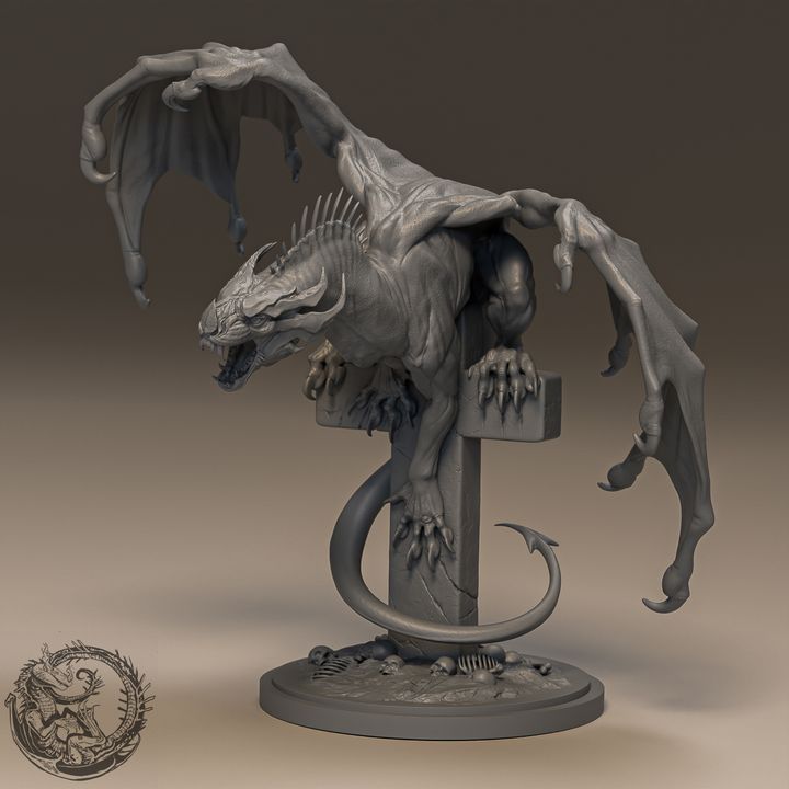 3D Printable ghoul dragon by Silana cadou