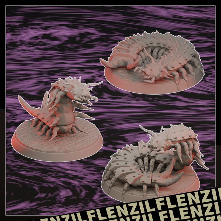3D Printable Giant Centipedes by Flenzil Miniatures