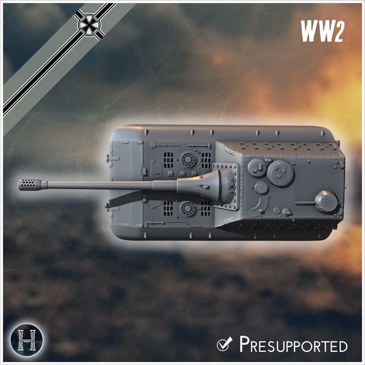 3D Printable Jagdpanzer E-100 (with high casemate) Entwicklung tank ...
