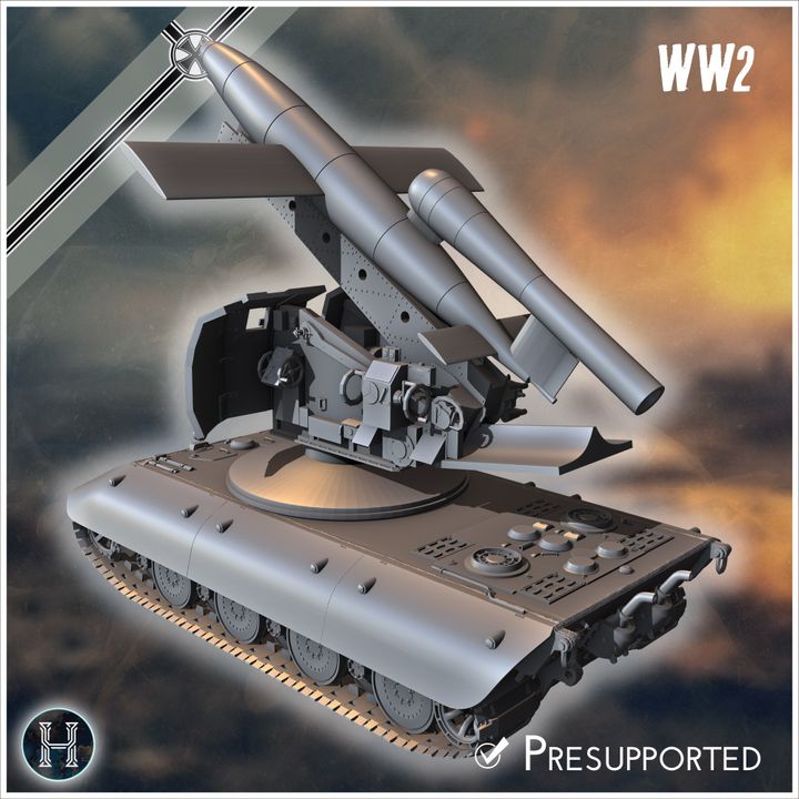 3D Printable E-100 mit Raketenwerfer (V-1 Rakete) Entwicklung rocket ...