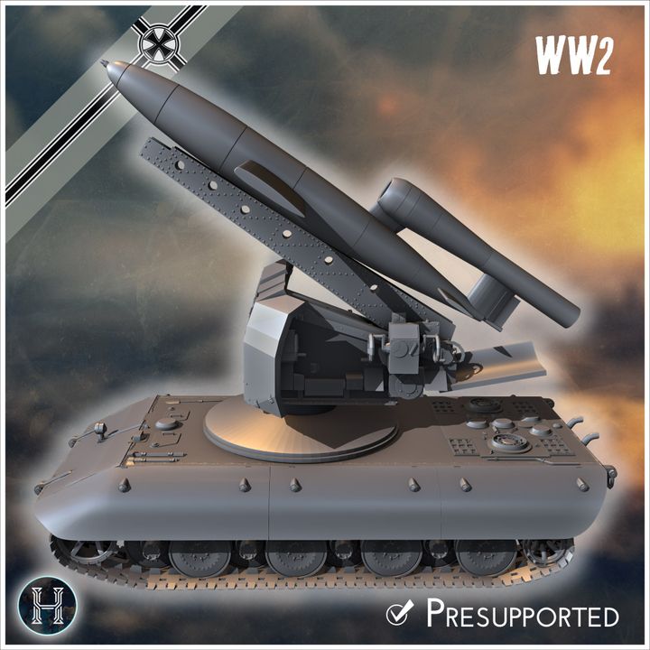 3D Printable E-100 mit Raketenwerfer (V-1 Rakete) Entwicklung rocket ...