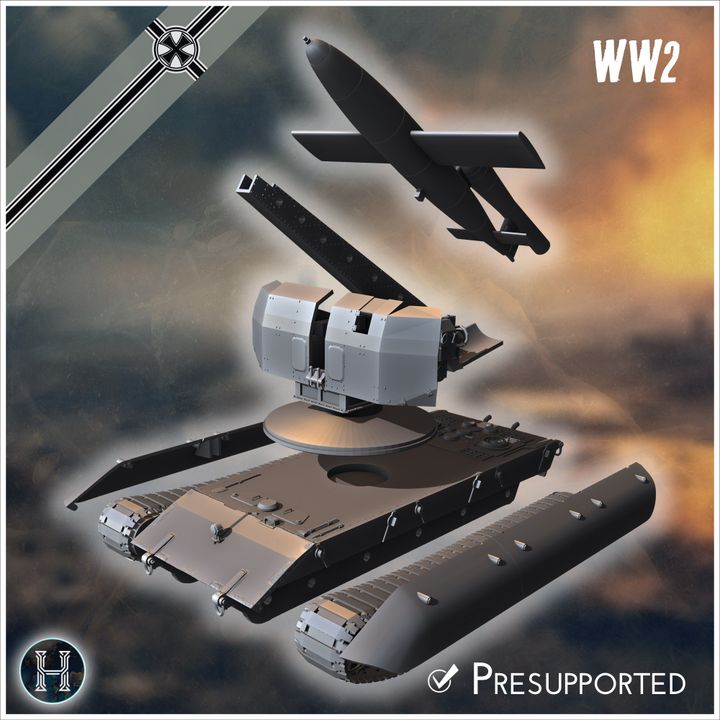 3D Printable E-100 mit Raketenwerfer (V-1 Rakete) Entwicklung rocket ...