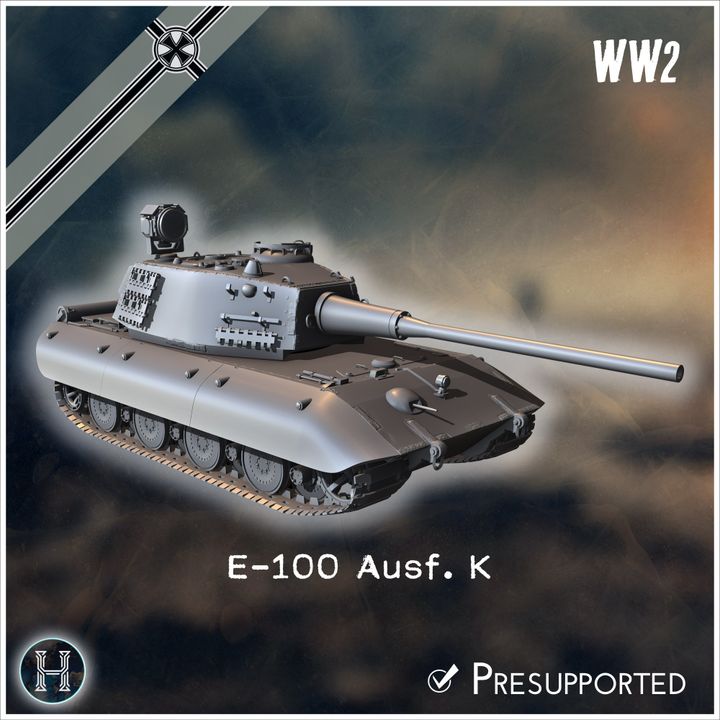 3D Printable E-100 Ausf. K Entwicklung super-heavy tank - Germany ...
