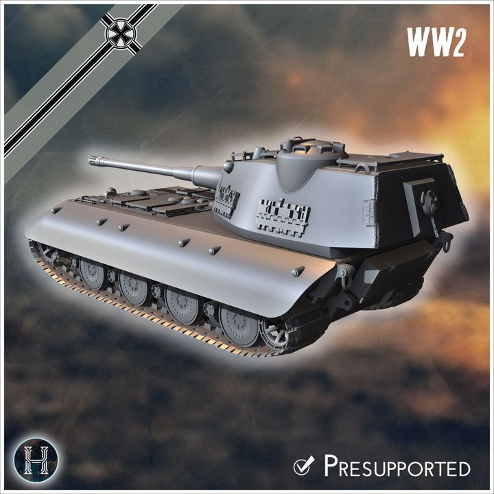 3D Printable E-100 ausf. B. " Raubtier " Entwicklung tank destroyer ...