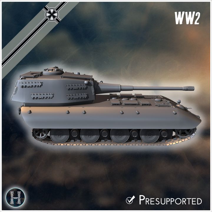 3D Printable E-100 ausf. B. " Raubtier " Entwicklung tank destroyer ...