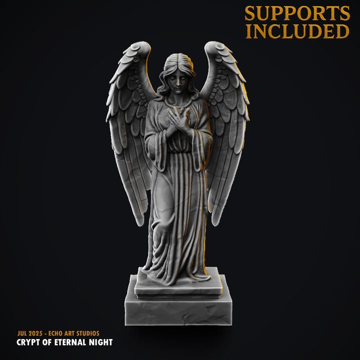 3D Printable Angel Statue - Echo Art - Crypt of Eternal Night by Echo ...