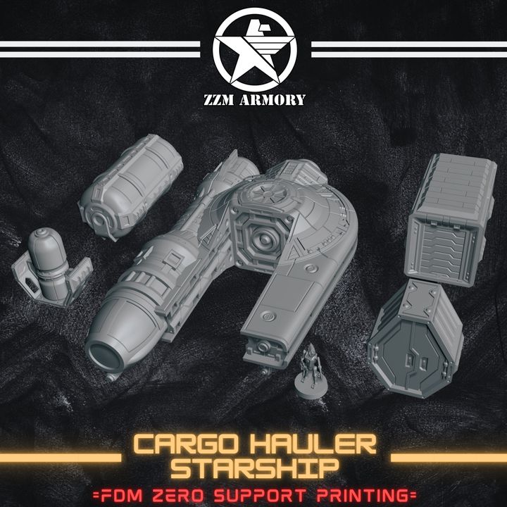 3D Printable CARGO HAULER STARSHIP by ZZM ARMORY
