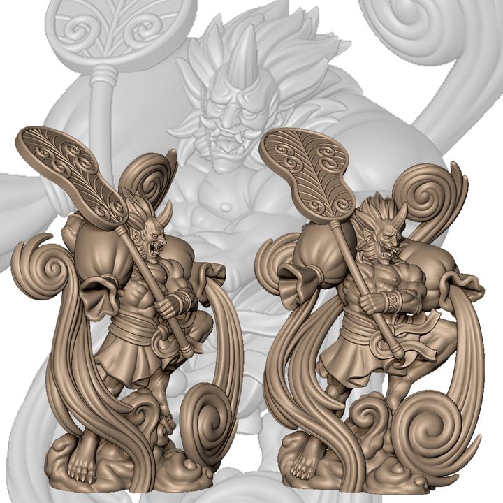 3D Printable Fujin the wind god by Willy Kao