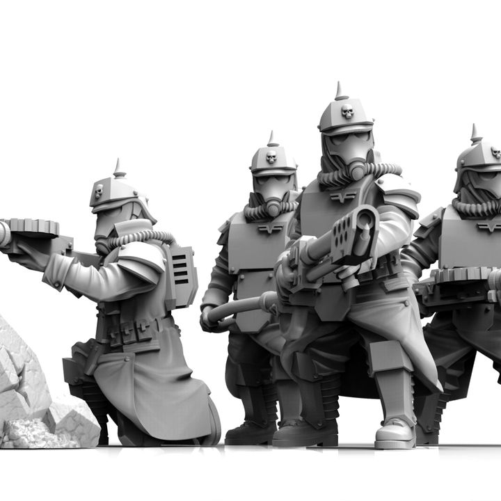 3D Printable Valour Korps - Shock Infantry Heavy Weapons by The Makers Cult