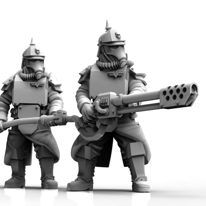 3D Printable Valour Korps - Shock Infantry Heavy Weapons by The Makers Cult