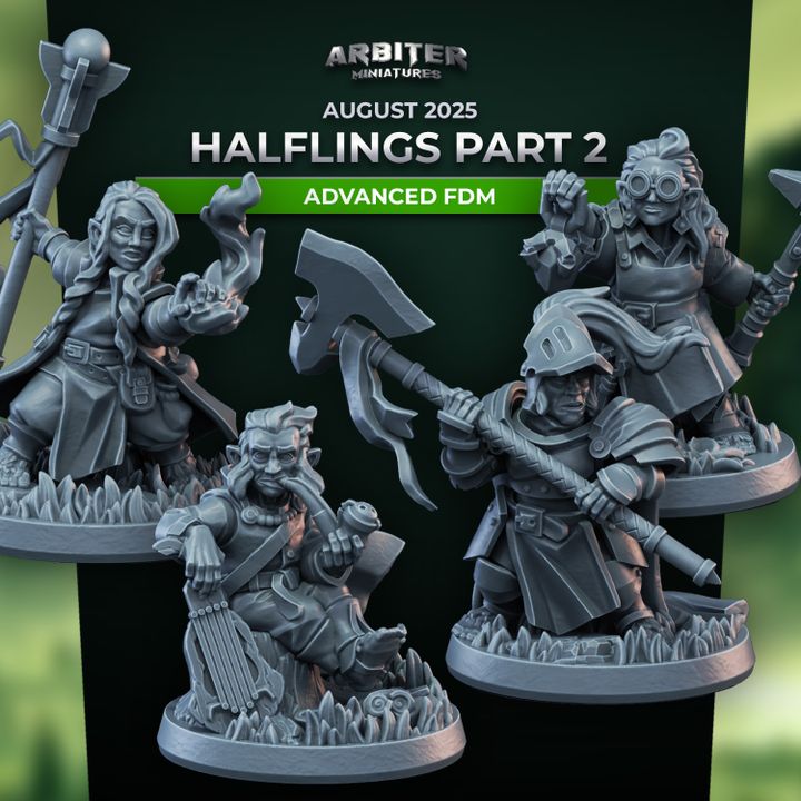 3D Printable Arbiter Miniatures August 2025 Halflings Part 2 Advanced ...