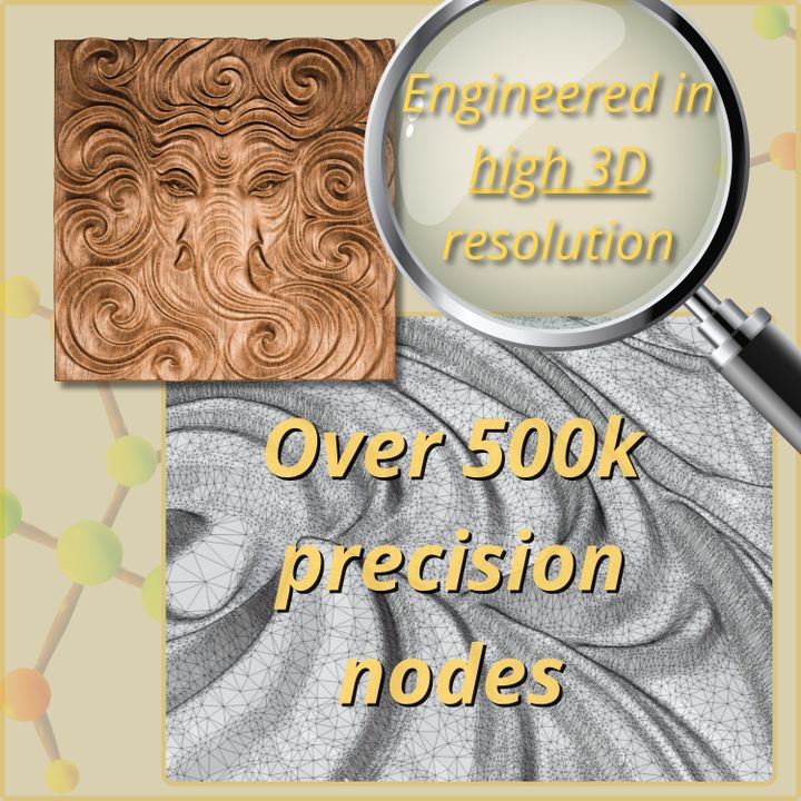 3D Printable Ganesha Swirl Bas Relief | CNC Router 3D Model for Aspire ...