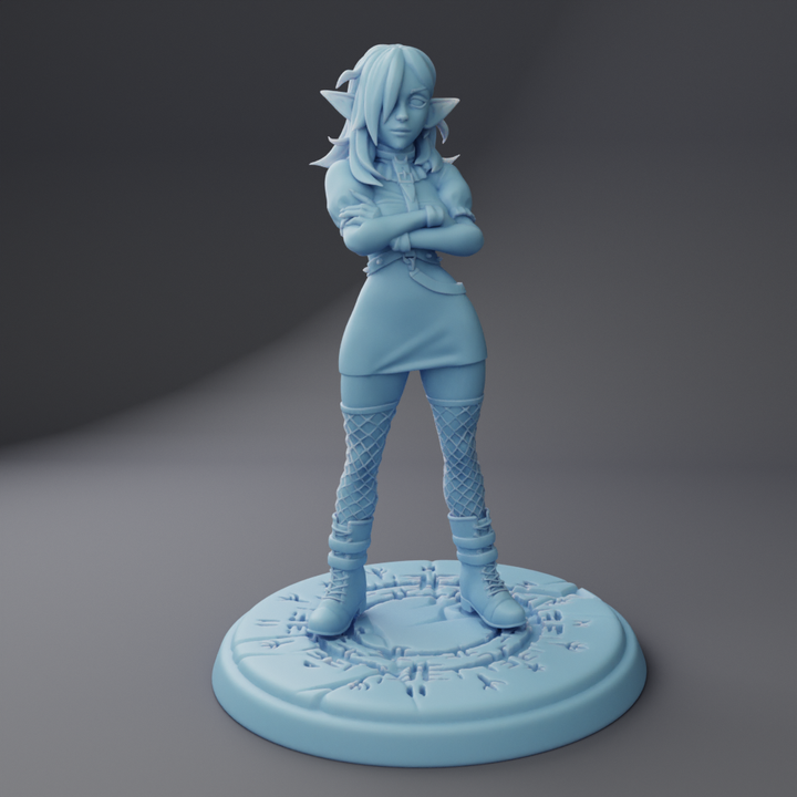 3D Printable Ashe the Goth Elf by Twin Goddess Miniatures