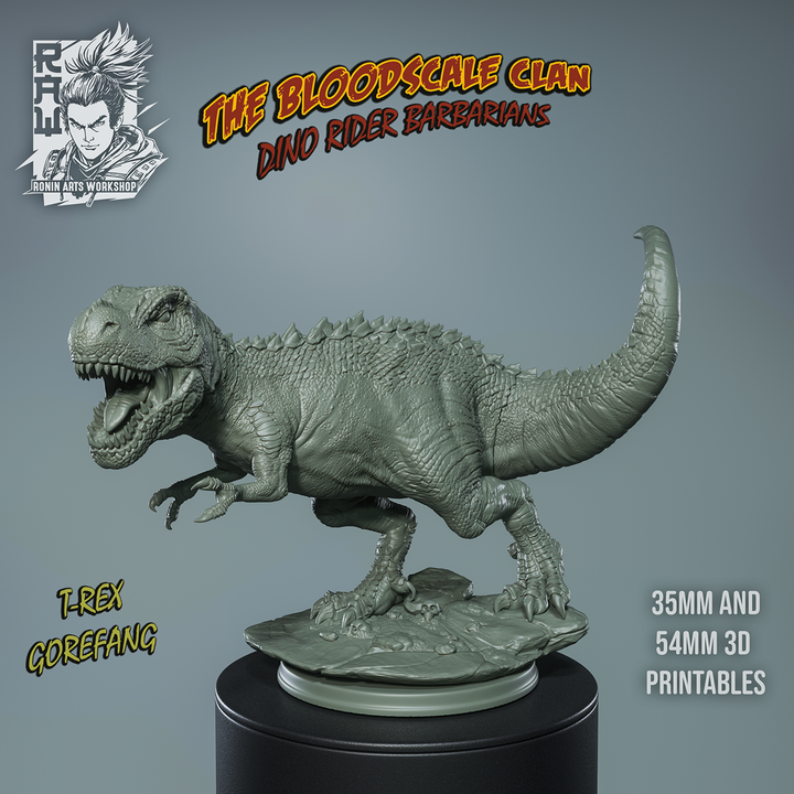 3D Printable Kravos And Gorefang - Barbarian riging on T-Rex by Ronin ...