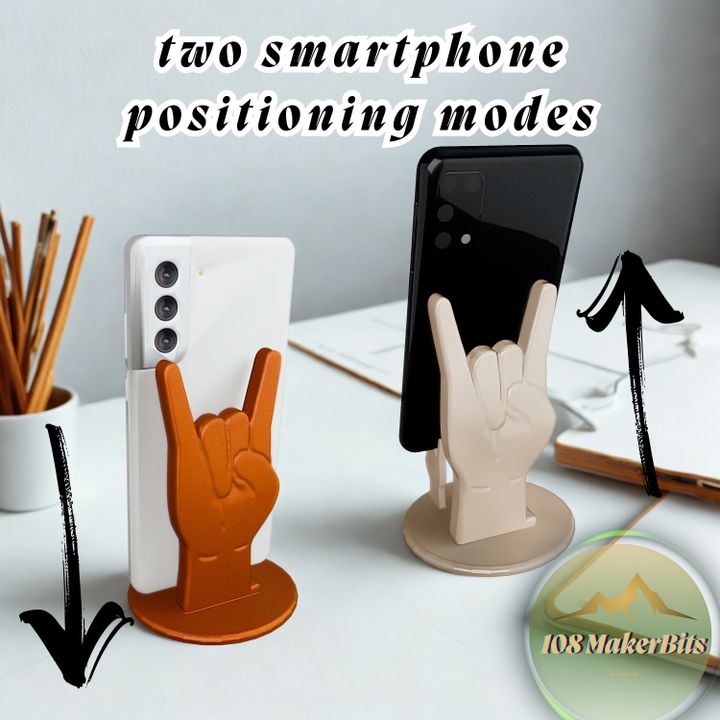 3D Printable Rock Hand Phone Stand STL – Prints Without Supports – 3D ...