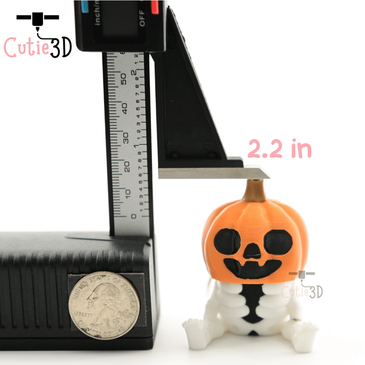 3D Printable Cutie3D Halloween Skeleton Pumpkin Keycap Fidget Clicker ...