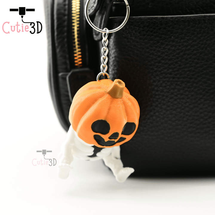 3D Printable Cutie3D Halloween Skeleton Pumpkin Keycap Fidget Clicker ...