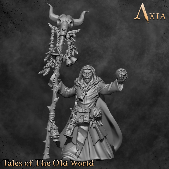 3D Printable NAX096 Death Wizard by Axia - Tales of the Old World