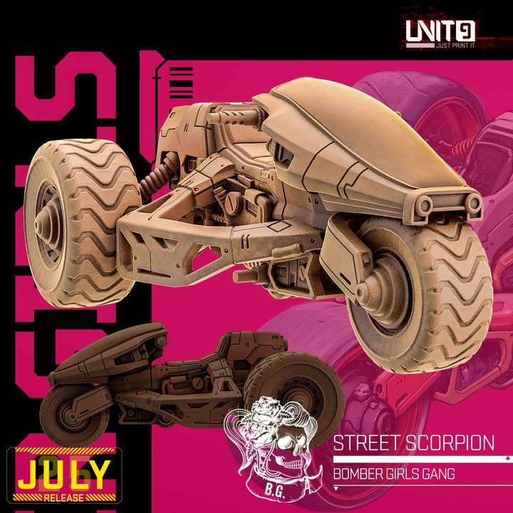3D Printable Cyberpunk - Street Scorpion - Bomber Girls gang by UNIT9