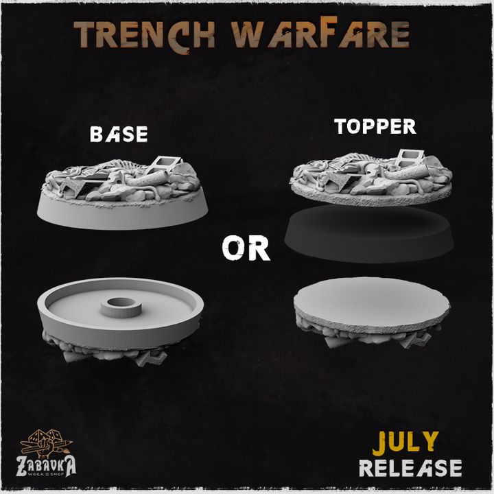 3D Printable Trench Warfare - Bases & Toppers (Big Set++) by Zabavka ...