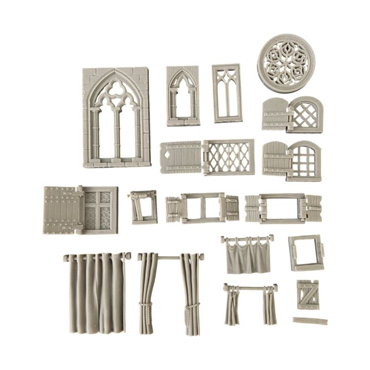 3D Printable Medieval Windows by Tiny Furniture