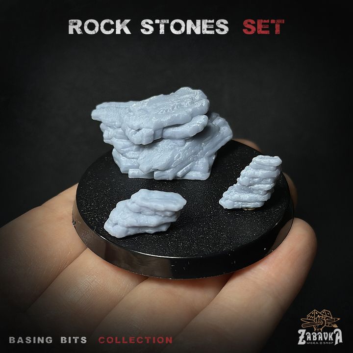 3D Printable Rock stones - Basing Bits by Zabavka Workshop