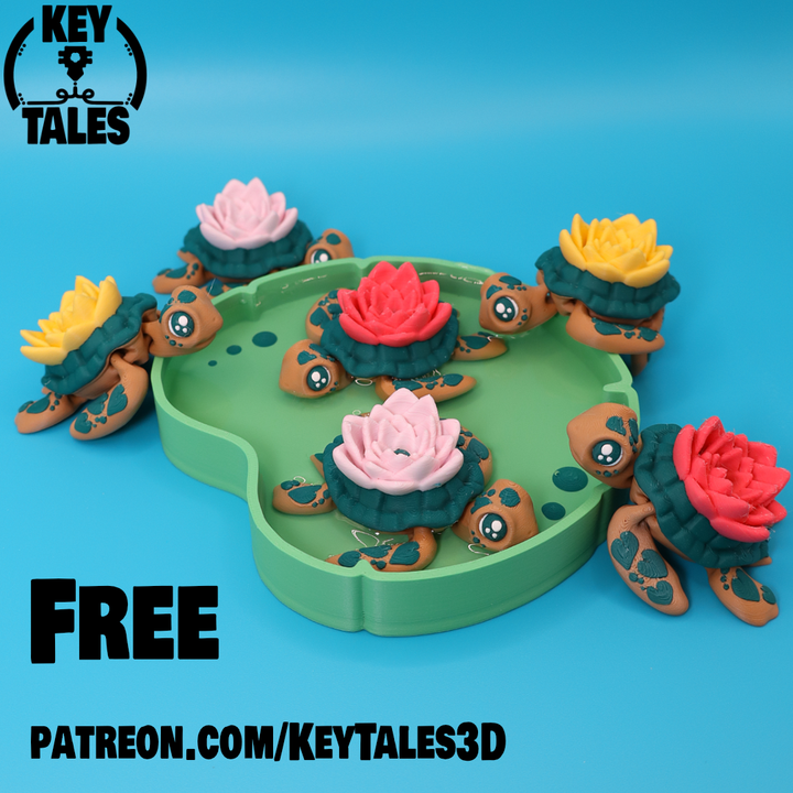 3D Printable Public Free Release: Lily Turtle and Mini Zen by Key Tales