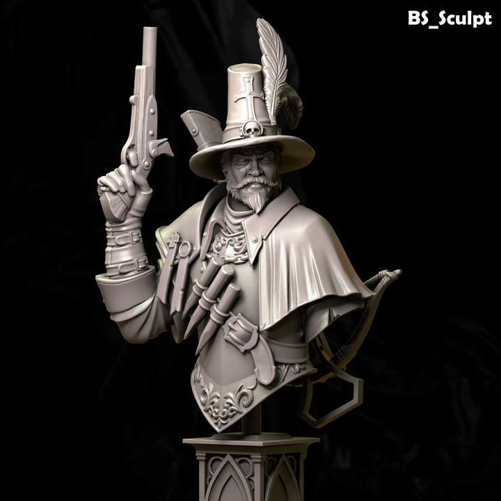3D Printable The Witch Hunter Bust 60 mm by BS-Sculpt Bulat