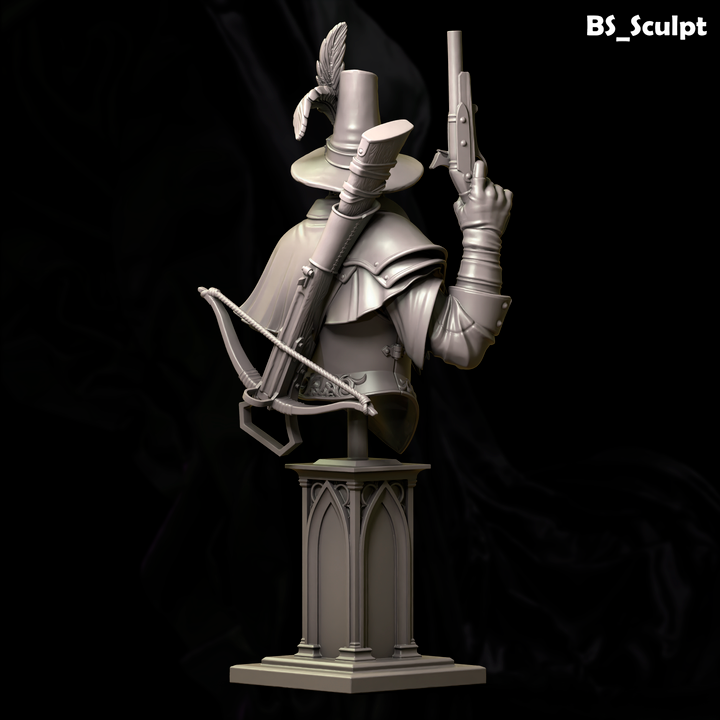 3D Printable The Witch Hunter Bust 60 mm by BS-Sculpt Bulat